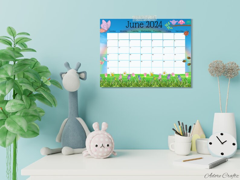 Editable and Printable June 2024 Calendar, Kids Schedule, School ...