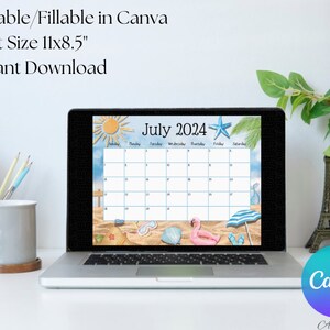 Editable and Printable July 2024 Calendar, Kids Schedule, School ...