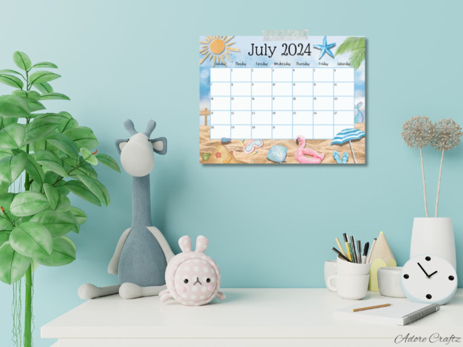 Editable and Printable July 2024 Calendar, Kids Schedule, School ...