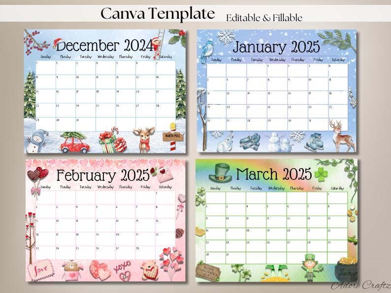 2024-2025 School Year Calendars, Editable and Printable, Kids Schedule ...