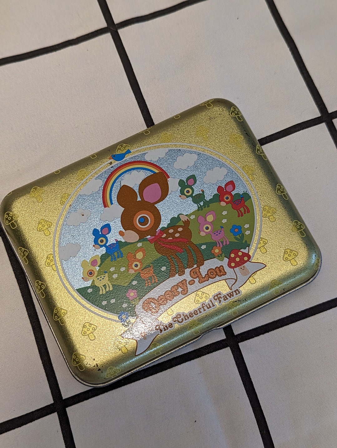 Rare Vintage Deery Lou Storage Tin Gold Rainbow Sanrio Fawn - Etsy