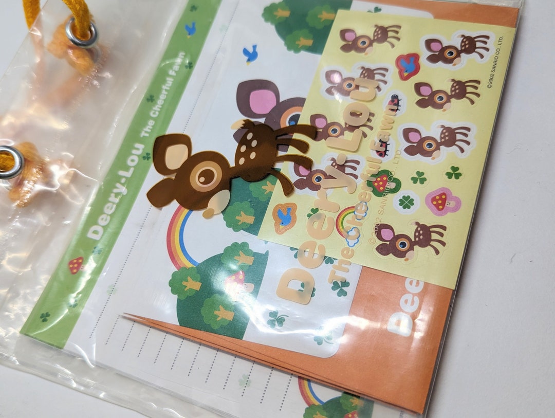 Rare Vintage Original Sanrio Deery-lou Stationary Set in Clear Plastic ...