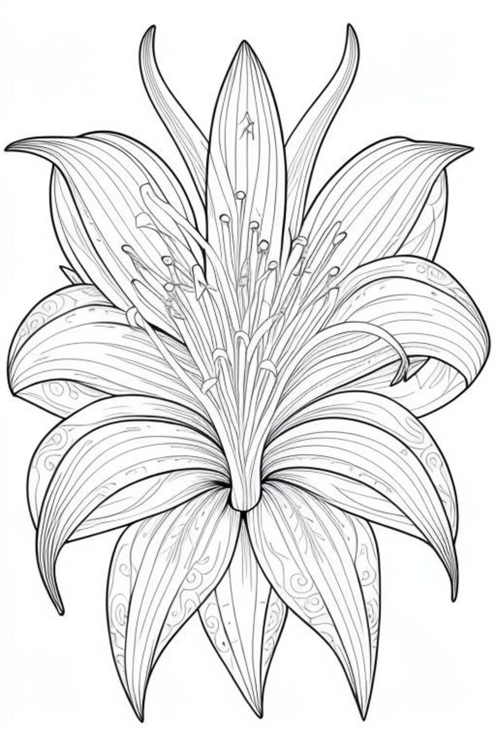 Lily Coloring Sheet for Adults and Kids / Doodle Coloring Page ...