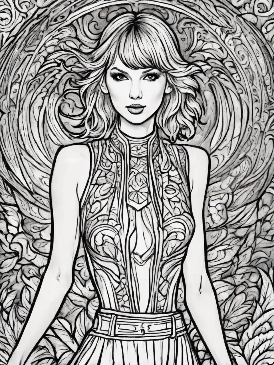 Taylor Swift Coloring Pages Instant Download Party Ideas Adult and Kids ...