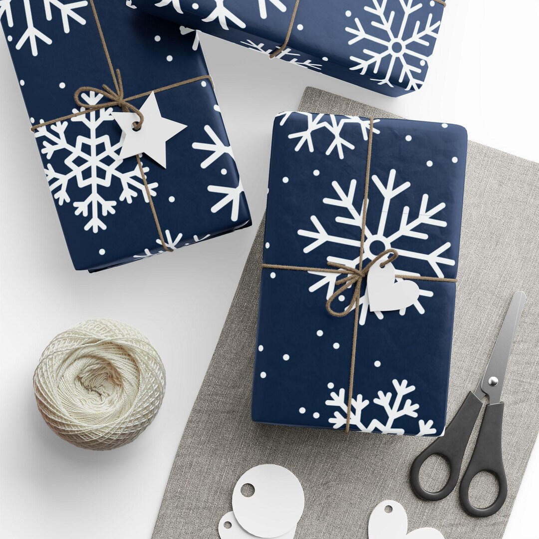 Dallas Blue and White Snowflake Pattern Wrapping Paper, Dallas Football ...