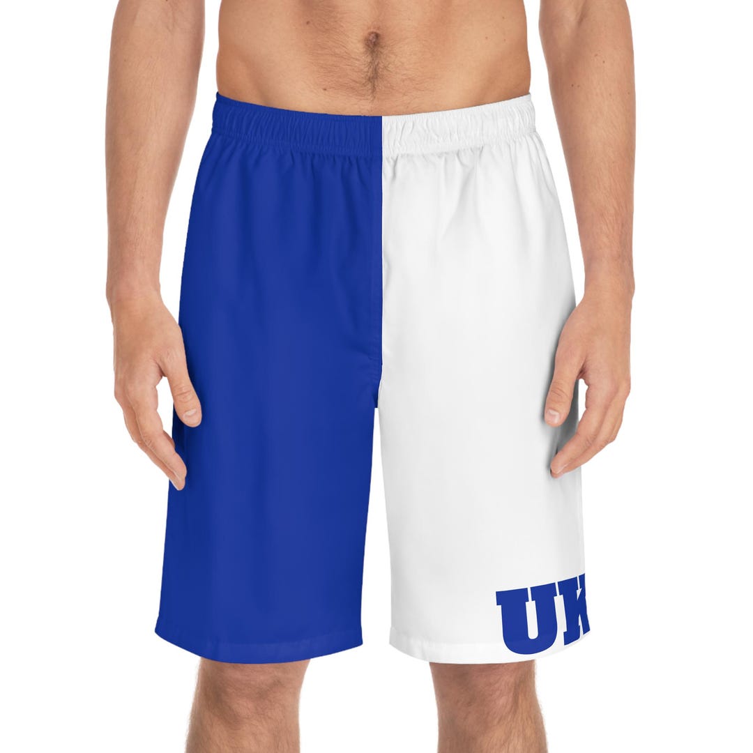 Blue and White Men's Board Shorts, University of Kentucky Themed Shorts ...