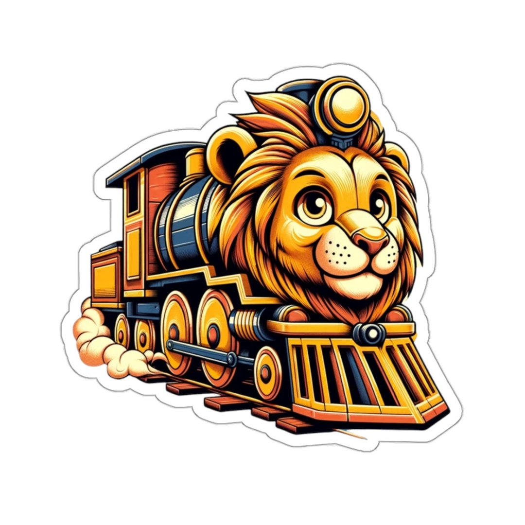 Train Sticker for Kids Lion Locomotive Decal Toddler Gift Water Bottle ...