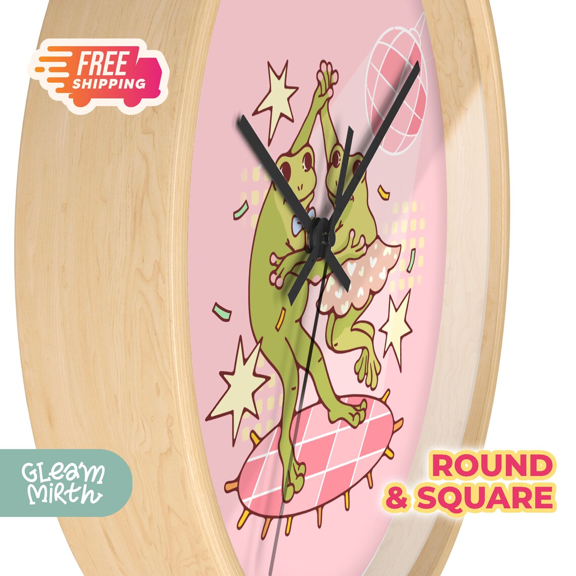 Custom Frog Couple Wall Clock, Cottagecore Decor, Cottagecore Kitchen ...