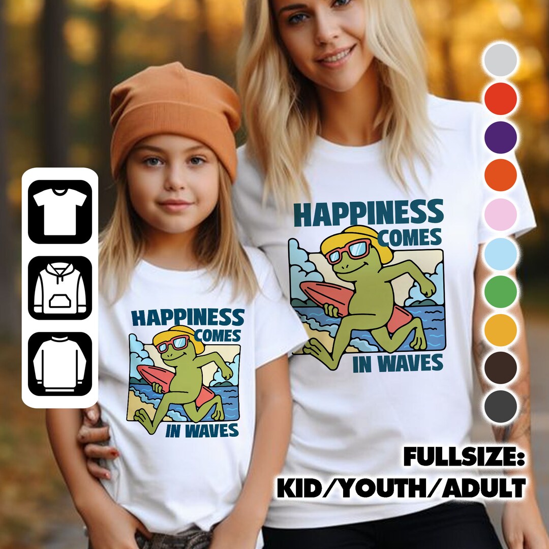 Happy Waves Trending Shirt,frogs Cook Sweatshirt, Frogs Summer Canva ...