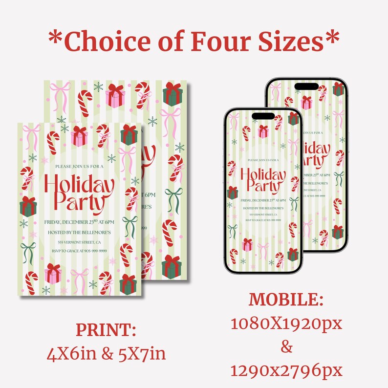 Christmas Party Invitation | Holiday Party Template | Editable Digital ...