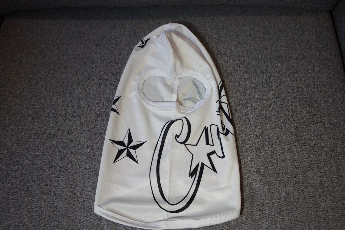 Cortez Ski Mask / White & Black Fleece Face-mask / Mountain Ski Skiing ...