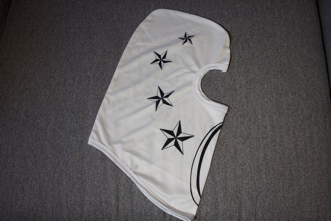 Cortez Ski Mask / White & Black Fleece Face-mask / Mountain Ski Skiing ...