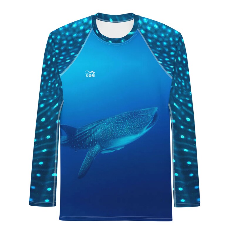 Whale Shark Mens Rash Guard, Long-sleeve Swimwear, Sun Protective Top ...
