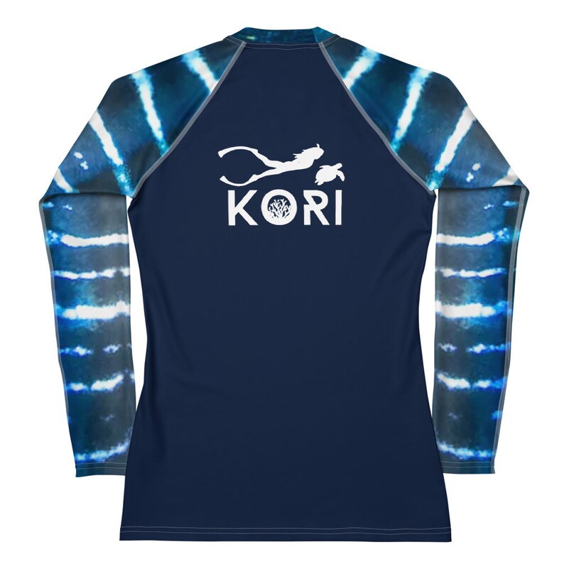 Striped Marlin Longsleeve Womens Rash Guard, Ocean Sportswear Top, UPF ...