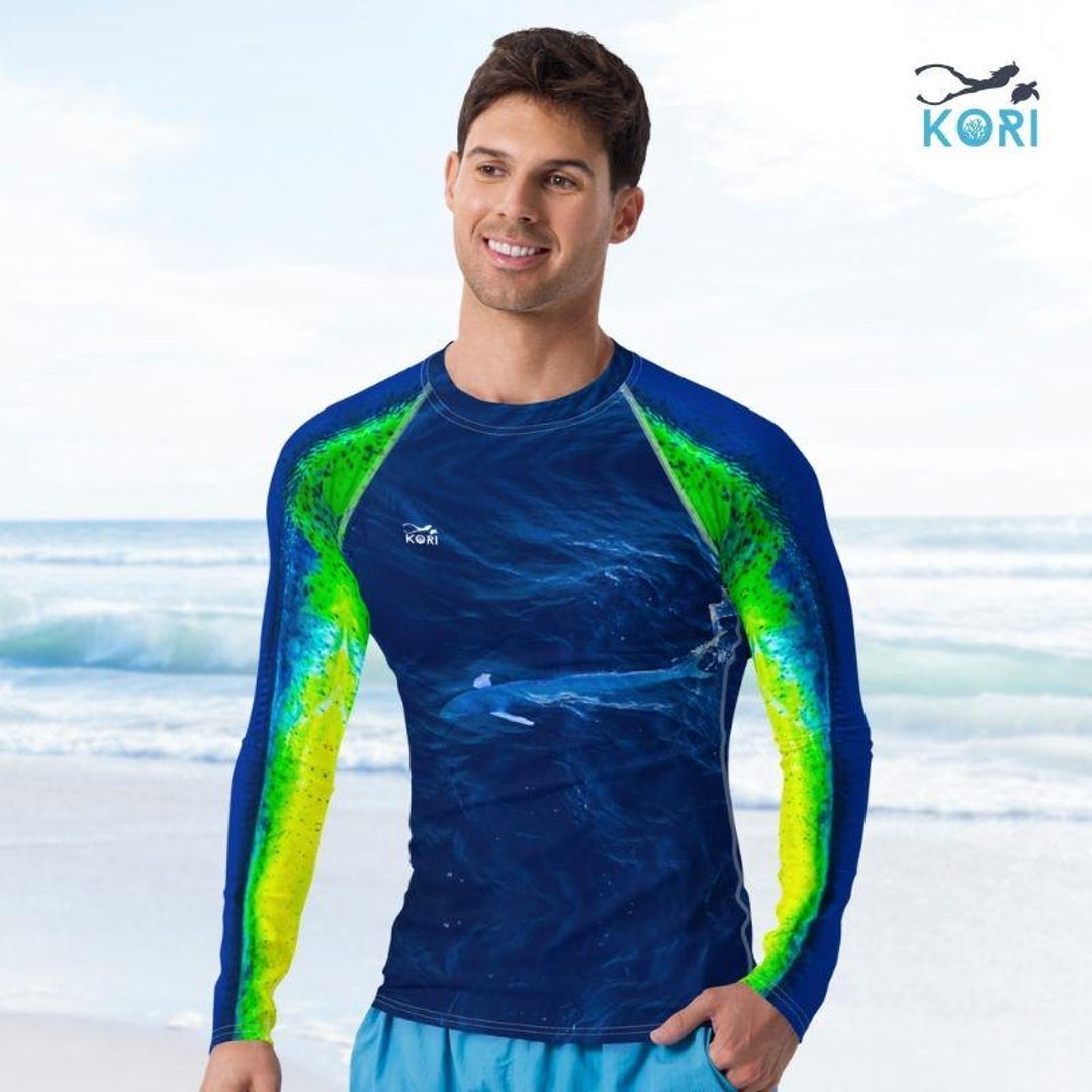 Mahi Mahi Mens Rash Guard, UPF 50, Longsleeve, Sun Protective, Surf ...