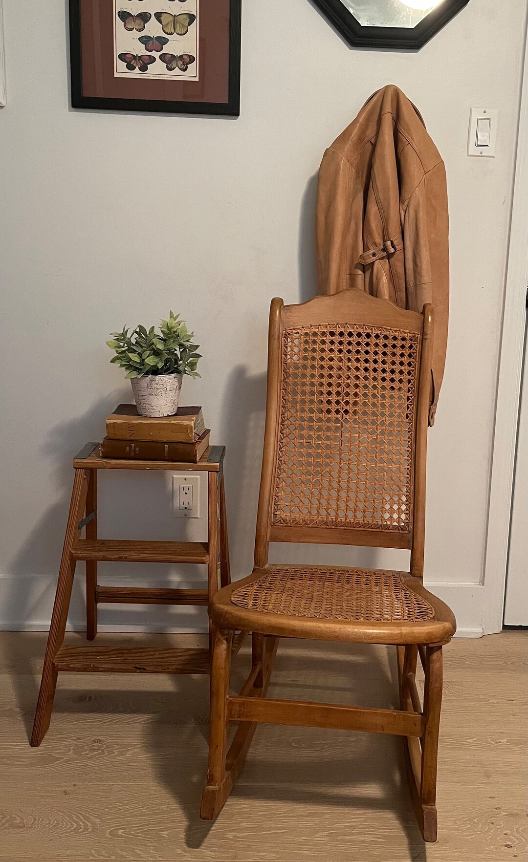 Antique Caned Light Wood Small Rocking Chair Local Pick up Only - Etsy