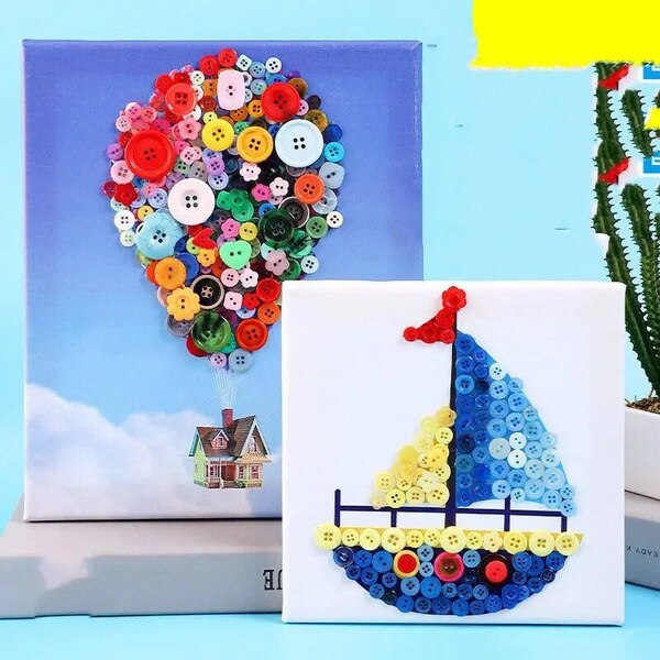 Canvas Button Art - Etsy