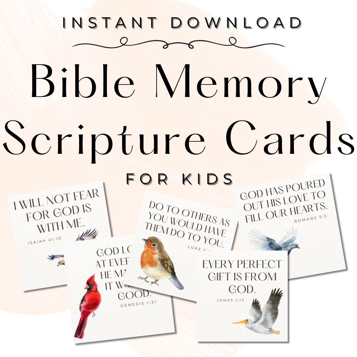 Bible Memory Scripture Cards for Kids - Etsy