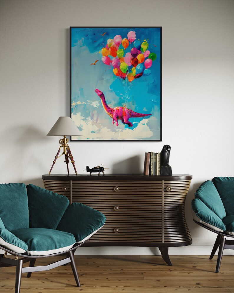 Pink Brachiosaurus Art Print: Jurassic Park Inspired Dopamine Decor - Etsy