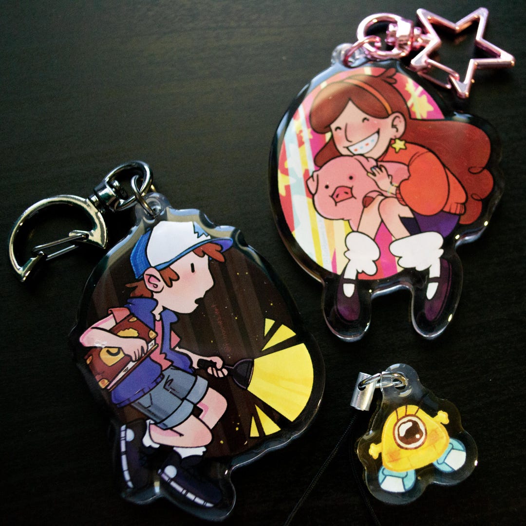 Gravity Falls Inspired Character Keychains (mabel and Dipper) - Etsy