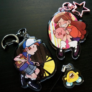 Gravity Falls Inspired Character Keychains (mabel and Dipper) - Etsy