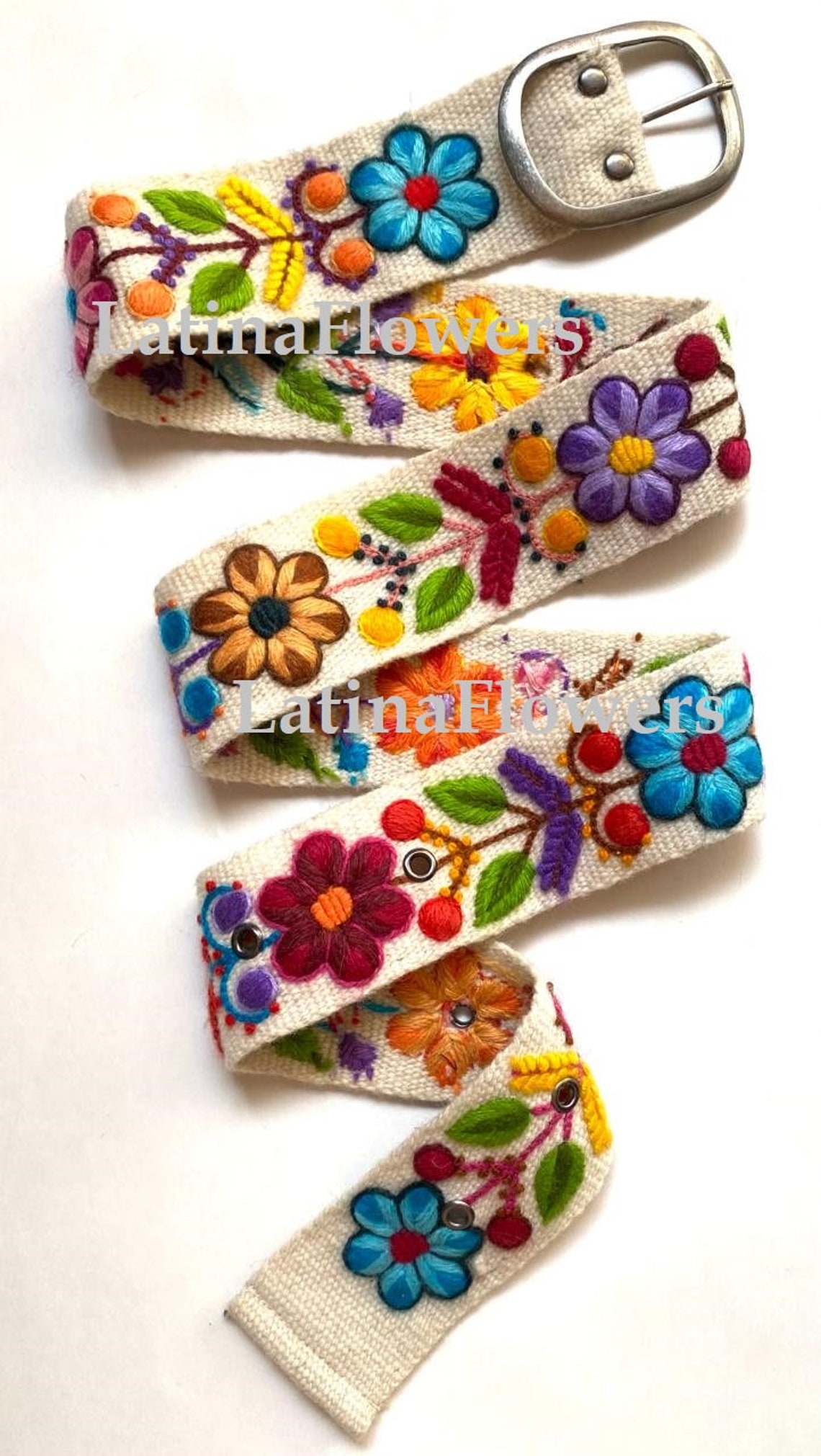 Hand Embroidered Belts Floral Pink Colorful Peruvian Embroidered Belts ...
