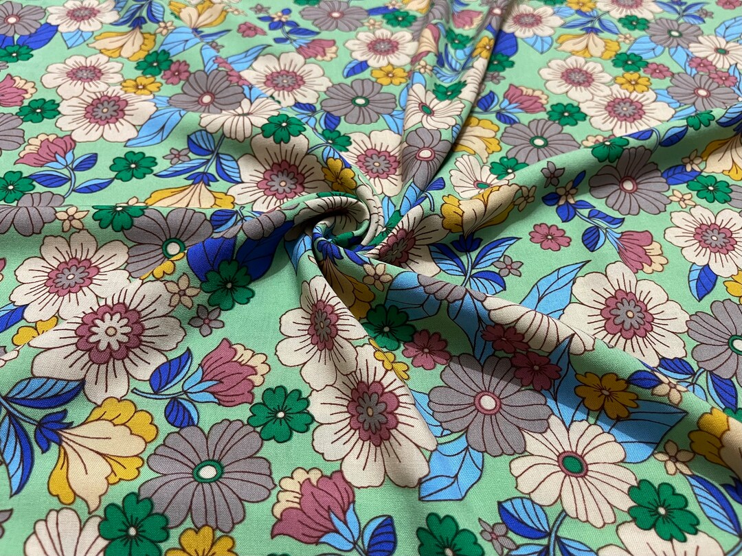 Rayon Challis Fabric Floral Print 2 Yards - Etsy
