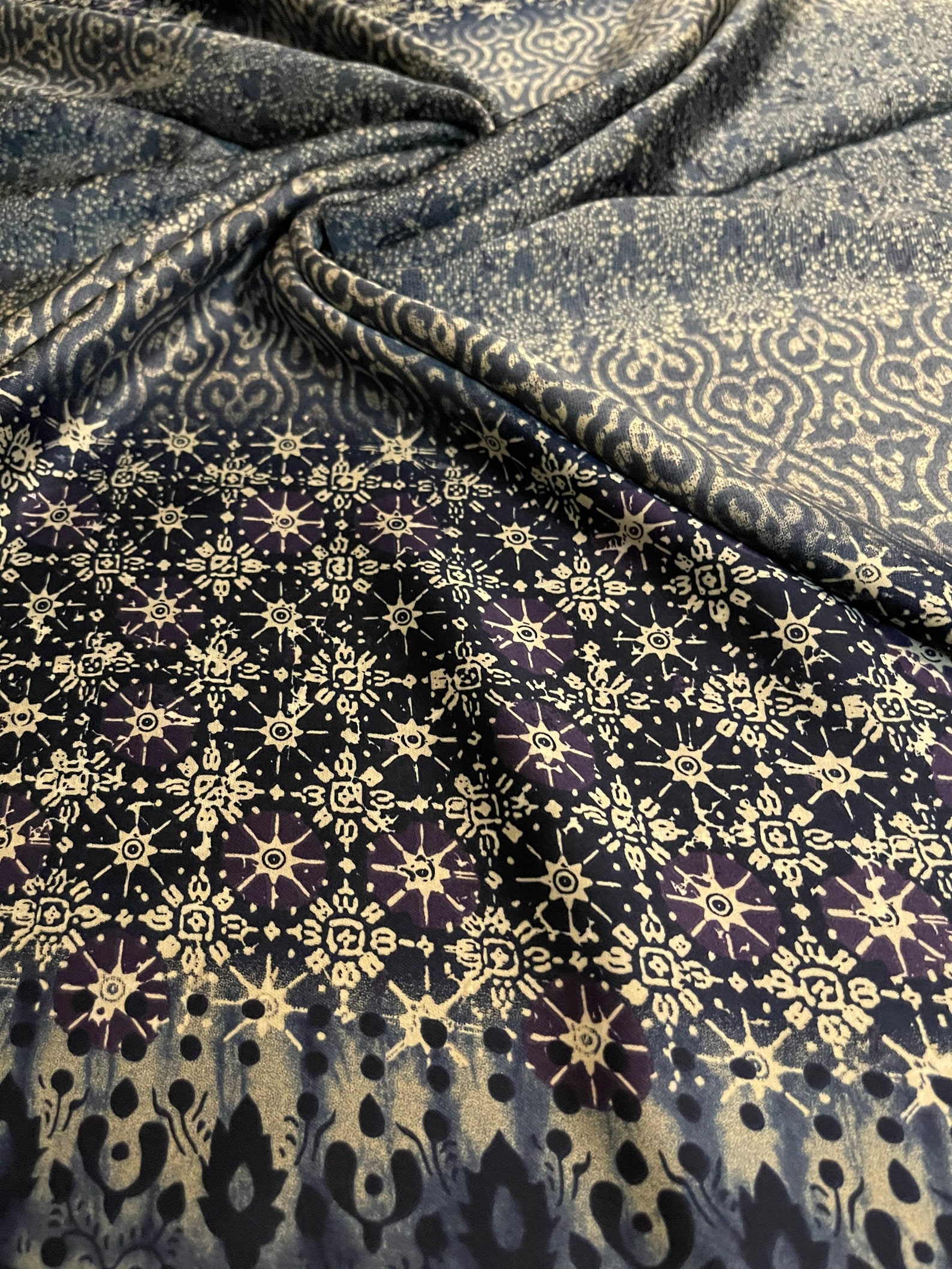 Polyester Silky Moroccan Inspired Pattern Fabric 2 Yards | Etsy