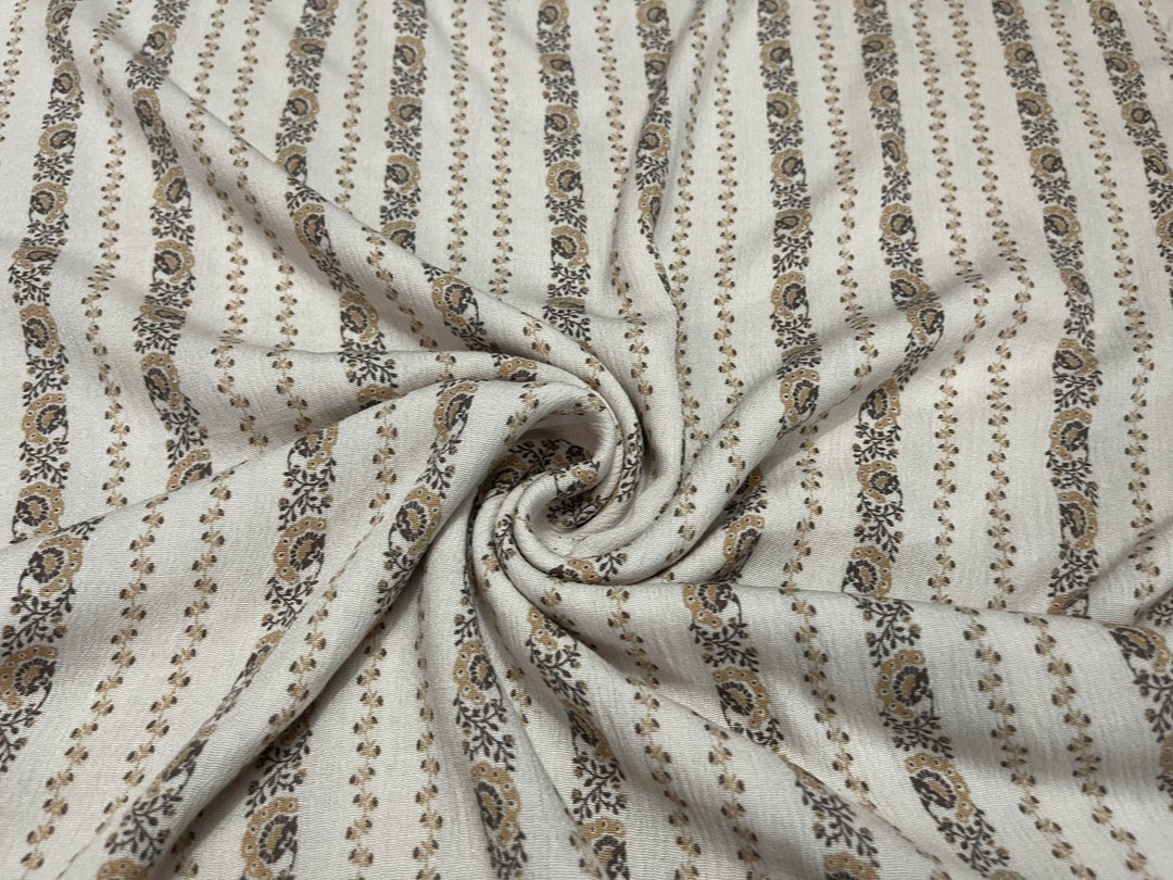 Rayon Gauze Fabric Floral Stripe Pattern 2-yards - Etsy