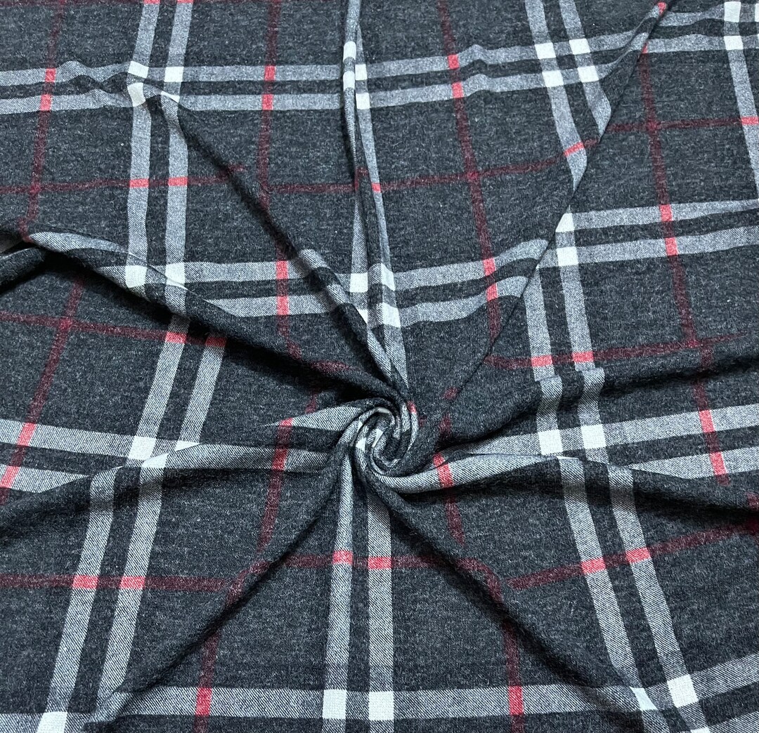 Sweater Knit Fabric Plaid Stripes Pattern 1-3/8 Yard - Etsy