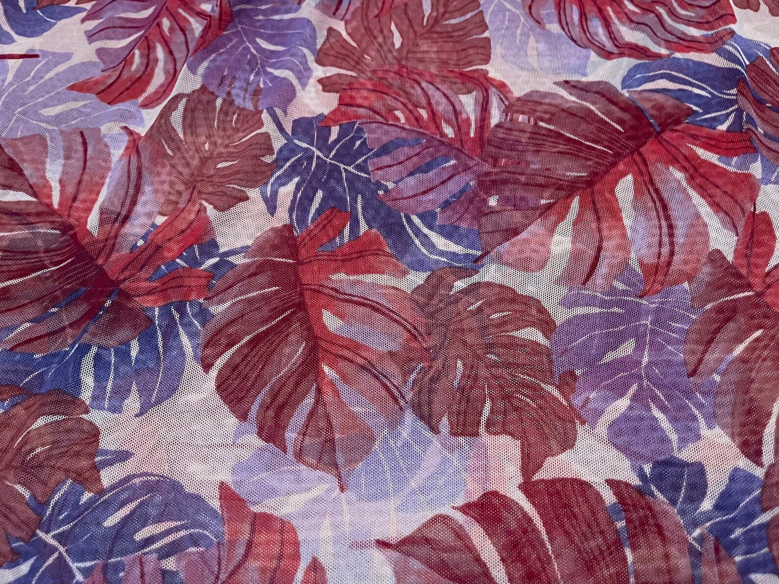 Stretch Mesh Fabric Leaves Pattern 2 Yards - Etsy