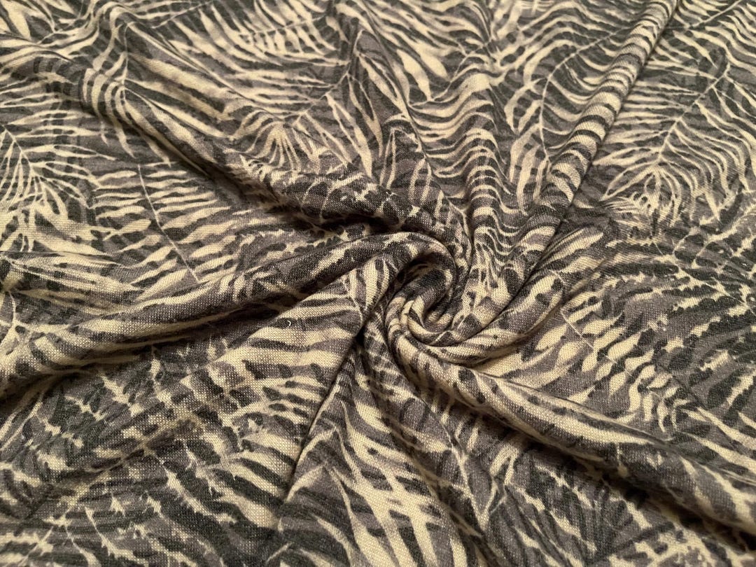 Stretch French Terry Knit Leaves Pattern 1-yard - Etsy