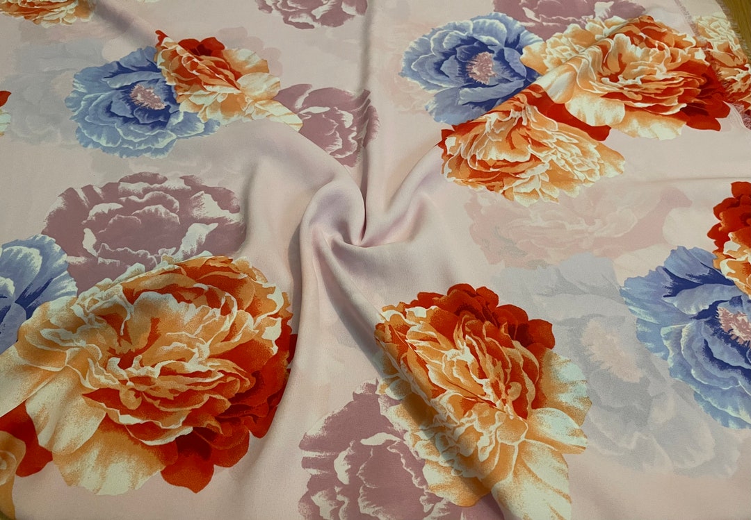 Wool Dobby Fabric Floral Print 2 Yards - Etsy