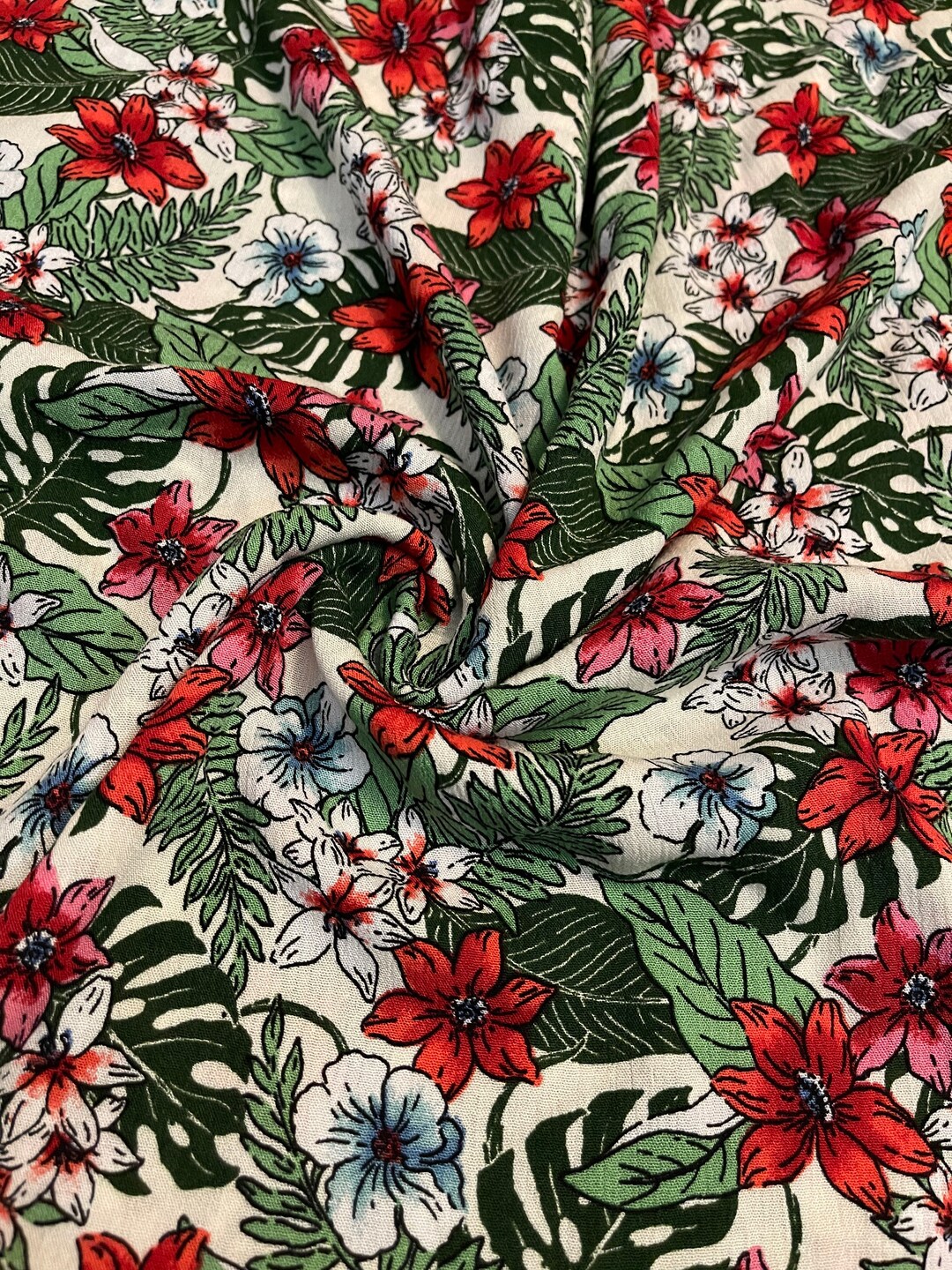 Rayon Gauze Fabric Floral Pattern 2 Yards - Etsy