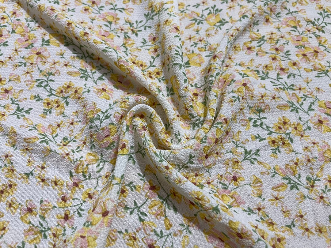 Bubble Crepe Fabric Mini Floral Print 2 Yards - Etsy