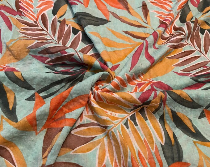 Gauze Fabric Abstract Leaves Pattern 2 Yards - Etsy
