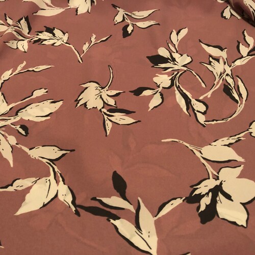 Wool Dobby Print Fabric Floral Silhouette Print 2 Yards - Etsy