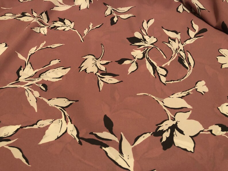 Wool Dobby Print Fabric Floral Silhouette Print 2 Yards - Etsy