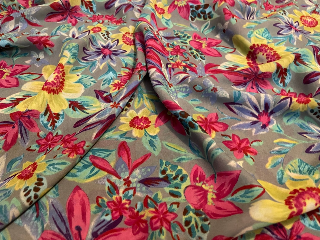 Tela de gasa crepé con estampado floral, 2 yardas - Etsy España