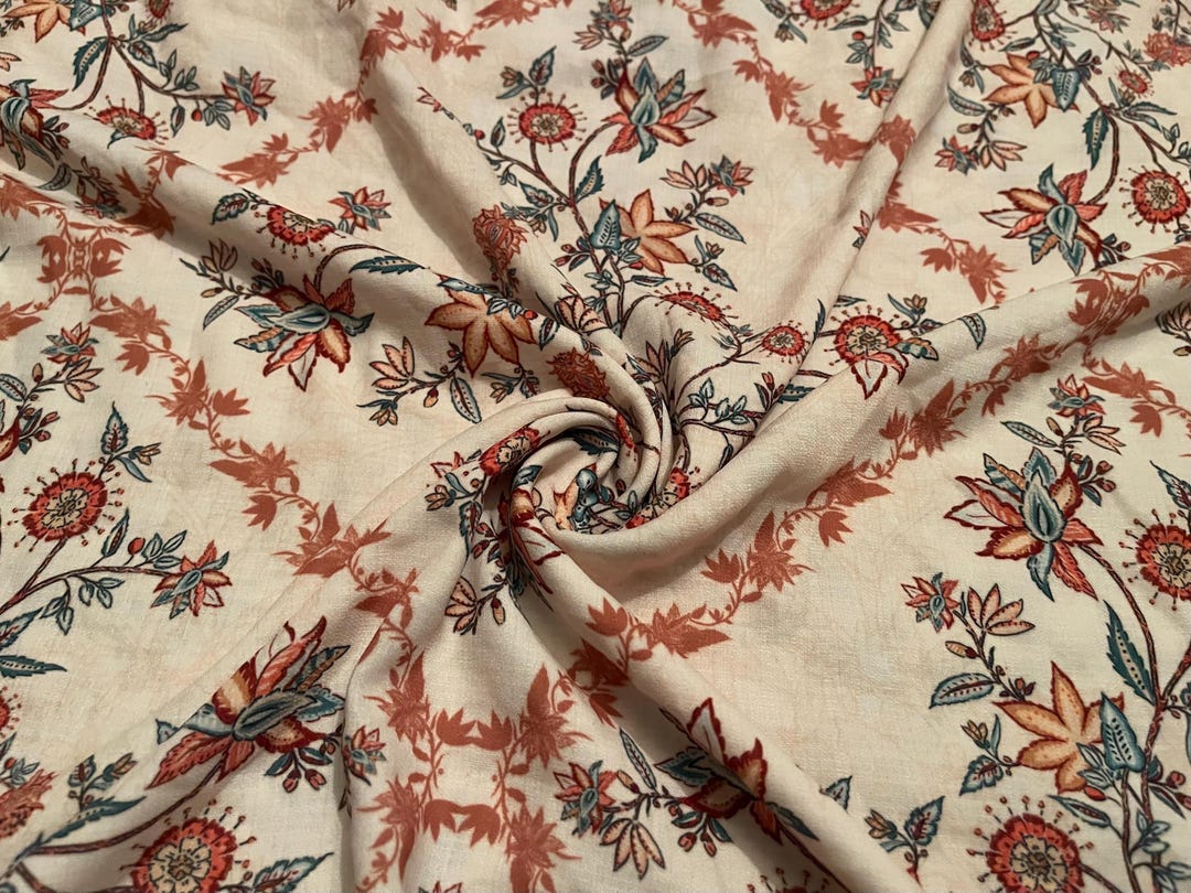 Woven Fabric Floral Pattern 3-7/8 Yards - Etsy