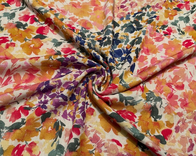 Woven Fabric Floral Print 2-3/4 Yards - Etsy