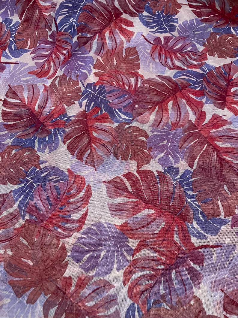 Stretch Mesh Fabric Leaves Pattern 2 Yards - Etsy