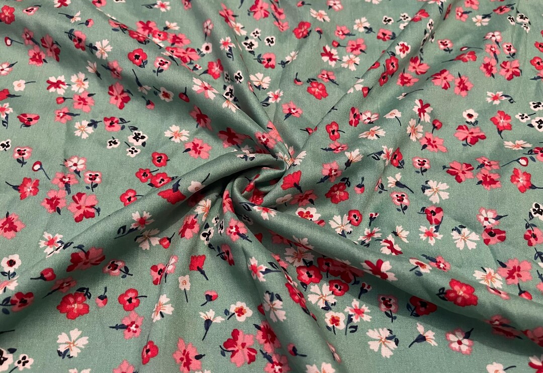 Rayon Challis Fabric Floral Print 2 Yards - Etsy