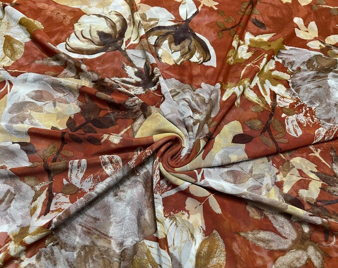Stretch Mesh Fabric Floral Pattern 2 Yards - Etsy
