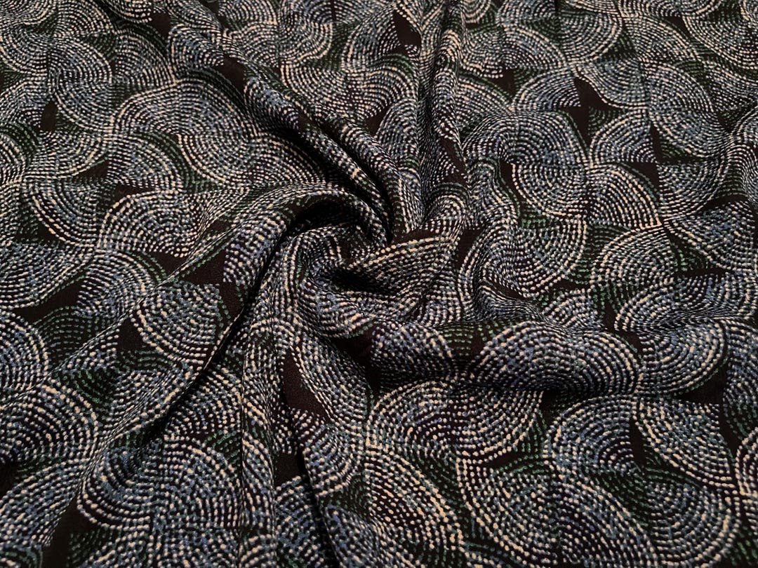 Woven Crepe Fabric Geometric Print 2 Yards - Etsy