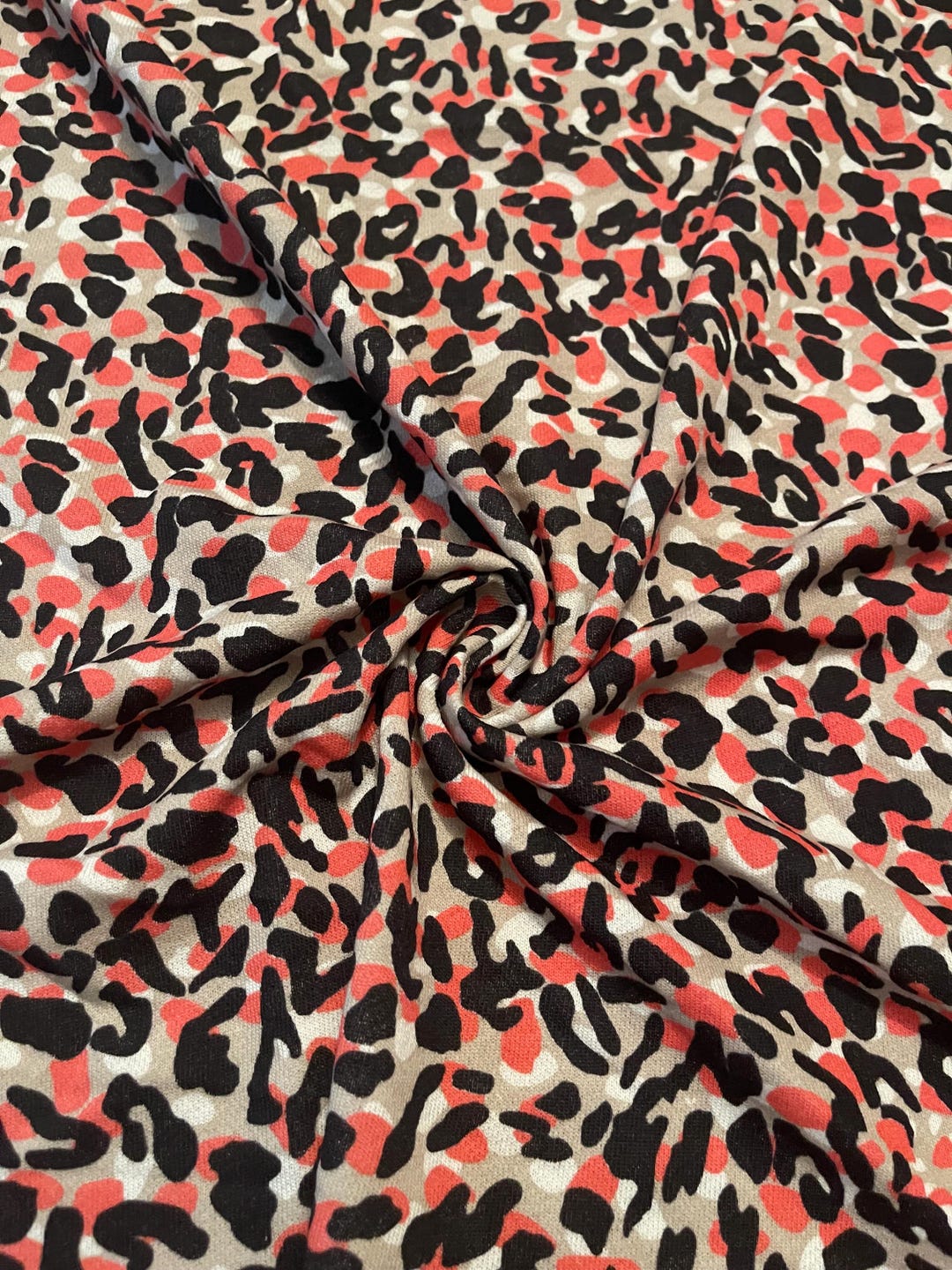 French Terry Knit Cheetah Pattern 1 Yard - Etsy