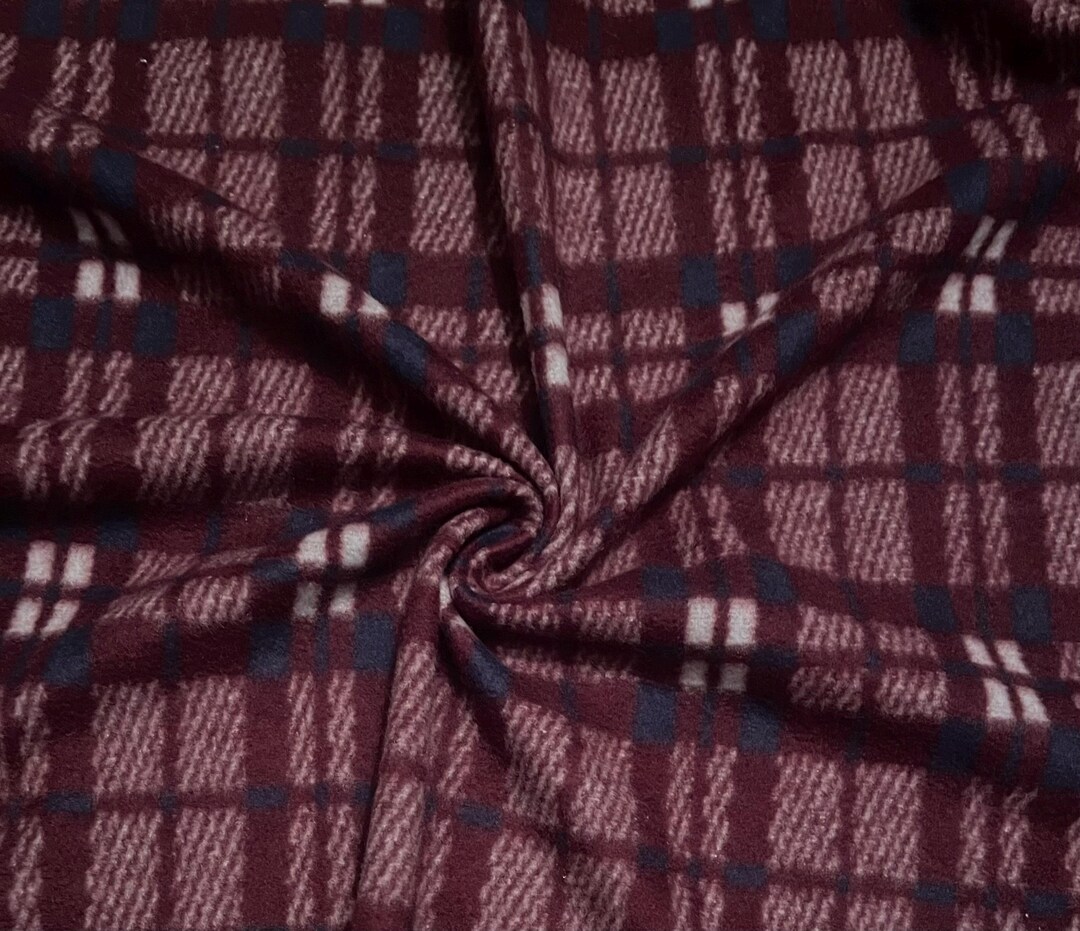 Brushed Fleece Knit Fabric Plaid Pattern 1- Yard - Etsy