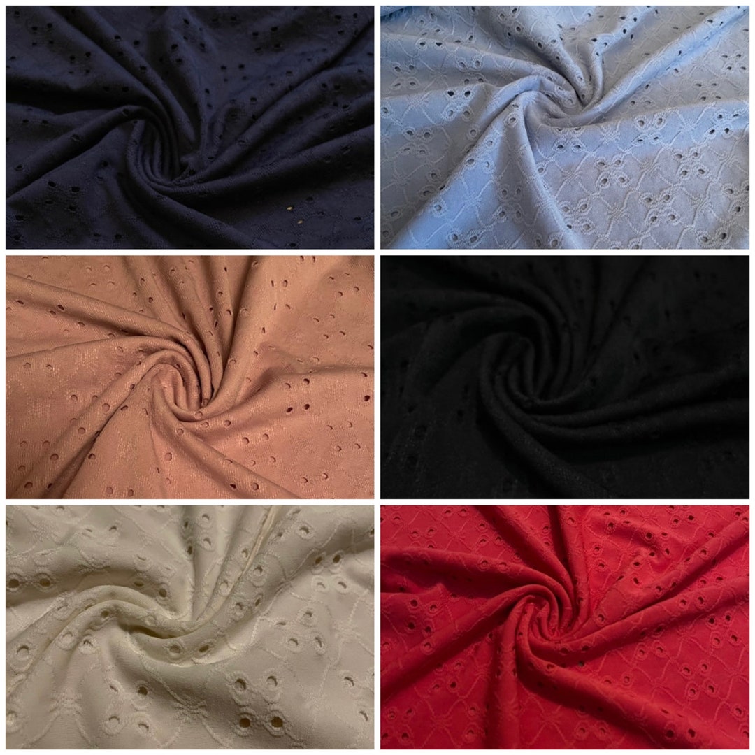 Stretch Eyelet Design Jersey Knit Fabric 1 Yard - Etsy