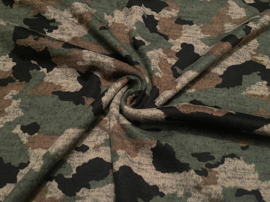 Soft Brushed Hacci Knit Fabric Camo Print 1 Yard - Etsy