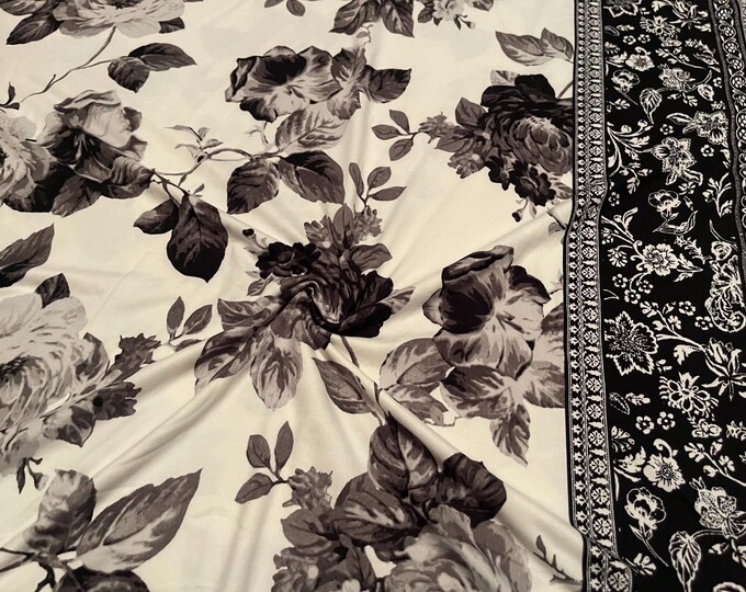 Stretch Knit Soft Brushed Fabric Double Border Pattern 2-7/8 Yard - Etsy